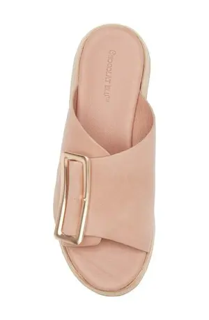 CHOCOLAT BLU Ela Platform Wedge Slide Sandal - Rose Leather