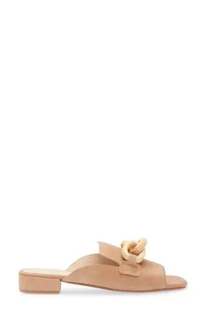 CHOCOLAT BLU Bell Leather Slide Sandal - Camel Leather