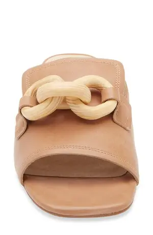 CHOCOLAT BLU Bell Leather Slide Sandal - Camel Leather