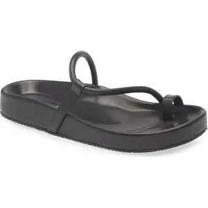 CHOCOLAT BLU Zina Leather Slide Sandal - Black Leather