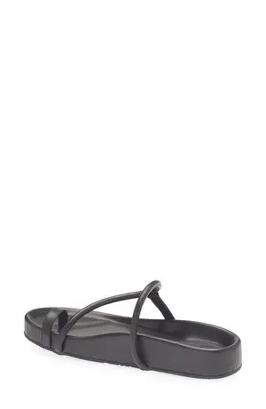 CHOCOLAT BLU Zina Leather Slide Sandal - Black Leather