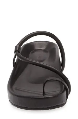 CHOCOLAT BLU Zina Leather Slide Sandal - Black Leather