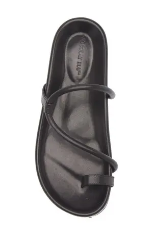 CHOCOLAT BLU Zina Leather Slide Sandal - Black Leather