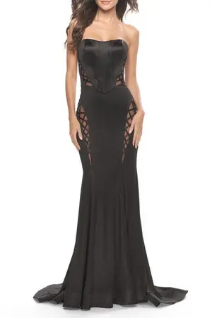 La Femme Liquid Jersey Gown