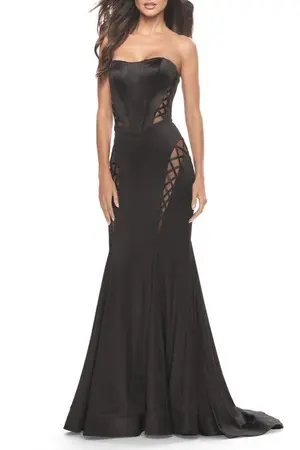 La Femme Liquid Jersey Gown