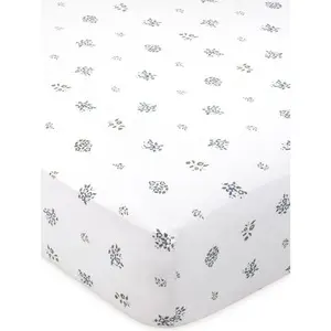 DOMANI HOME Print Bassinet Crib Sheet - Feuile Bluer
