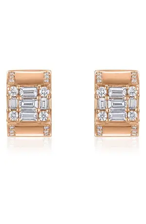 MINDI MOND Clarity Diamond Hoop Earrings - 18k Rose Gold