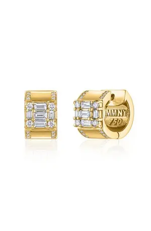 MINDI MOND Clarity Diamond Hoop Earrings - 18k Yellow Gold