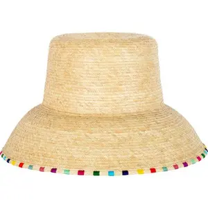 SUNSHINE TIENDA Roselia Palm Straw Bucket Hat - Multi Stripe