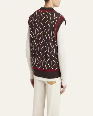 Bottega Veneta Allover Matchstick Chunky Sweater Vest