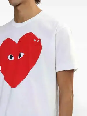 Play Comme Des Garcon Heart-print T-shirt - White
