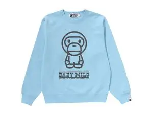 A BATHING APE Baby Milo Crewneck Sweatshirt - Sax