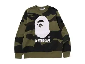 A BATHING APE Giant 1st Camo Crewneck Sweatshirt - Green