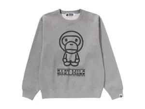 A BATHING APE Baby Milo Crewneck Sweatshirt - Gray