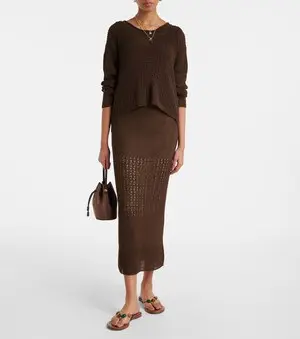 Max Mara Paggi Cotton-blend Sweater - Brown
