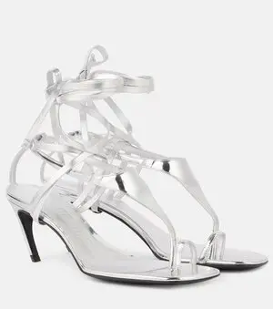 Attico Nova 65 Metallic Thong Sandals - Silver