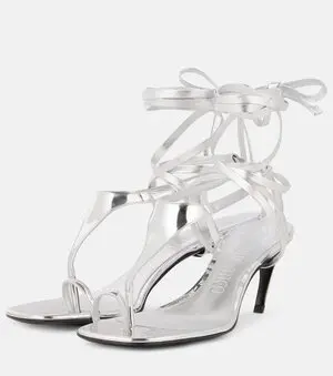 Attico Nova 65 Metallic Thong Sandals - Silver