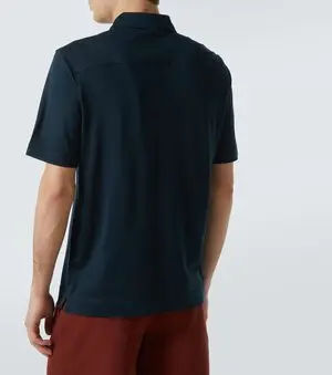 Zegna Silk And Cotton Polo Shirt - Blue