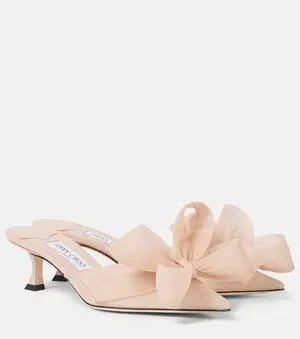 JIMMY CHOO Staz 50 Bow-detail Mules - Pink