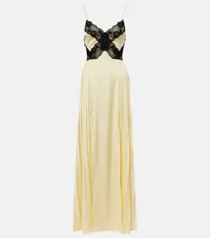 Yellow Satin Maxi Dresses