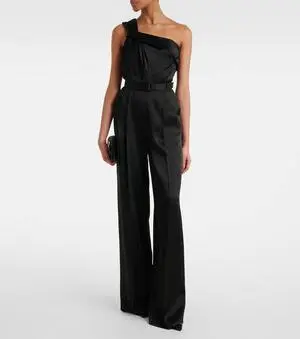 Max Mara Gioire Belted One-shoulder Jumpsuit