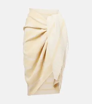 TOTEME Monogram Cotton-blend Jacquard Scarf - Neutrals