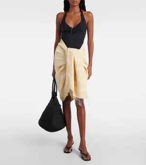 TOTEME Monogram Cotton-blend Jacquard Scarf