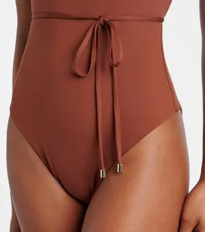 Max Mara Carisma Belted Swimsuit - Brown