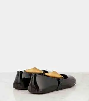 Alaïa Embellished Patent Leather Ballet Flats