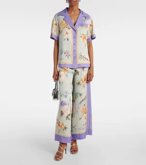 SELF-PORTRAIT Floral Twill Shirt