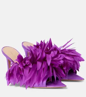 GIANVITO ROSSI Daniah 85 Embellished Mules - Purple