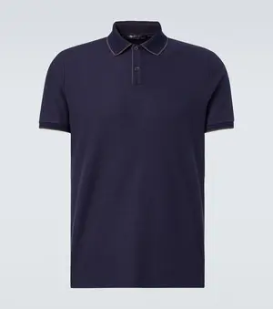 Loro Piana Brentwood Cotton-blend Piqué Polo Shirt - Blue