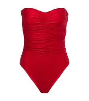 Jade Swim Yara Ruched Swimsuit - Red