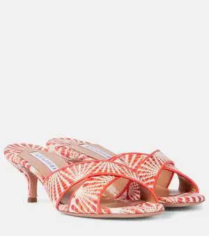 AQUAZZURA Divine 50 Mules - Red
