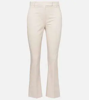 Max Mara Felice Wide-leg Cotton-blend Pants - Beige