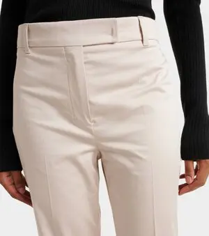 Max Mara Felice Wide-leg Cotton-blend Pants - Beige