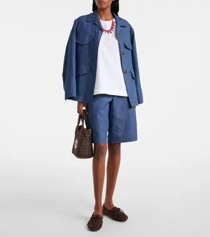 Max Mara Eric Cotton And Linen Twill Shorts