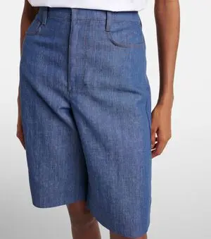 Max Mara Eric Cotton And Linen Twill Shorts