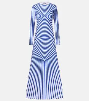 JEAN PAUL GAULTIER Printed Jersey Maxi Dress - White