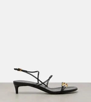 Khaite Loop 35 Beaded Leather Sandals - Black
