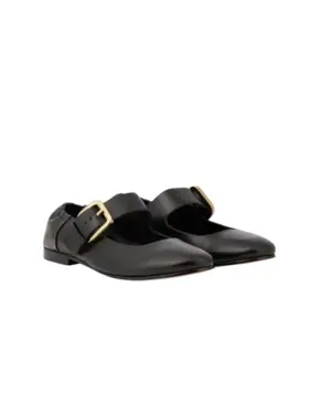 Bottega Veneta Astaire Leather Mary Jane Flats - Black