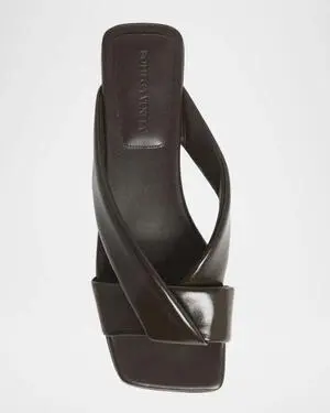 Bottega Veneta Riva Leather Flat Sandals - Fondant