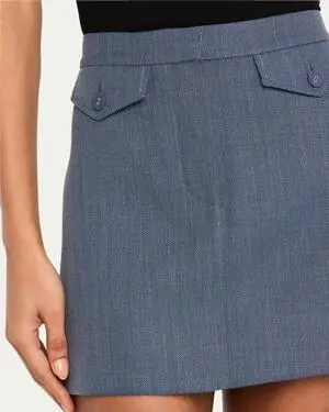 Proenza Schouler White Label Jamison Wool Melange Mini Skirt - Denim