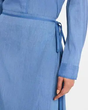 Proenza Schouler White Label Proenza Schouler White Label Lato Linen Slub Wrap Maxi Dress Denim