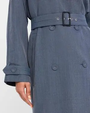 Proenza Schouler White Label Sakia Wool Melange Trench Coat - Denim
