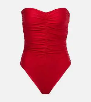 Jade Swim Yara Ruched Swimsuit - Red