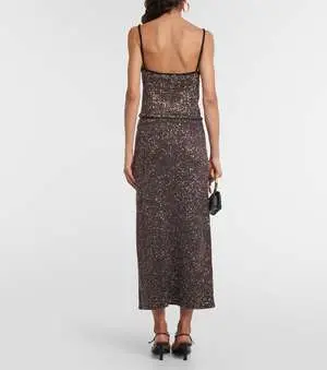 Altuzarra Diaplo Metallic Knit Crop Top - Black