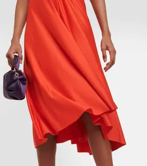 Victoria Beckham Draped Satin Midi Dress
