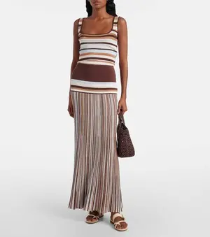 Faithfull The Brand Enya Striped Knitted Cotton-blend Top
