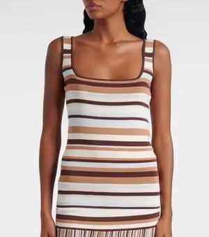 Faithfull The Brand Enya Striped Knitted Cotton-blend Top